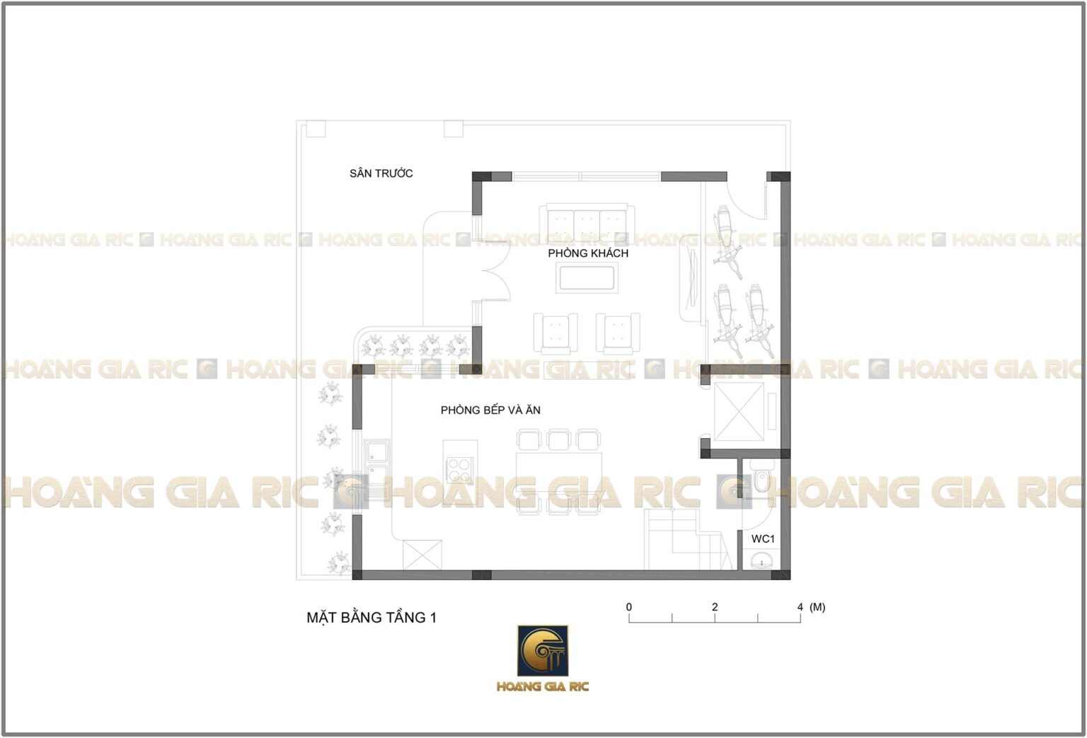 Nhà 4 tầng 85m2 2 mặt thoáng hiện đại • Hoàng Gia Ric