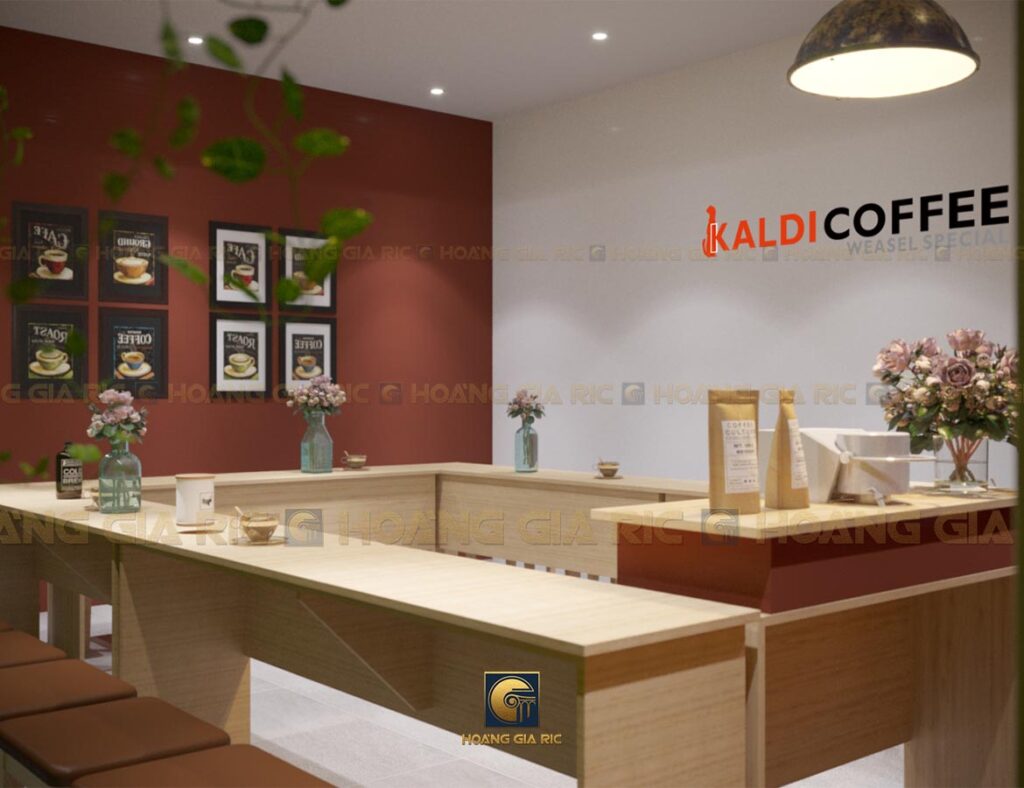 Thiết kế quán cafe 1 tầng Kaldi Coffee 197 m2 • Hoàng Gia Ric