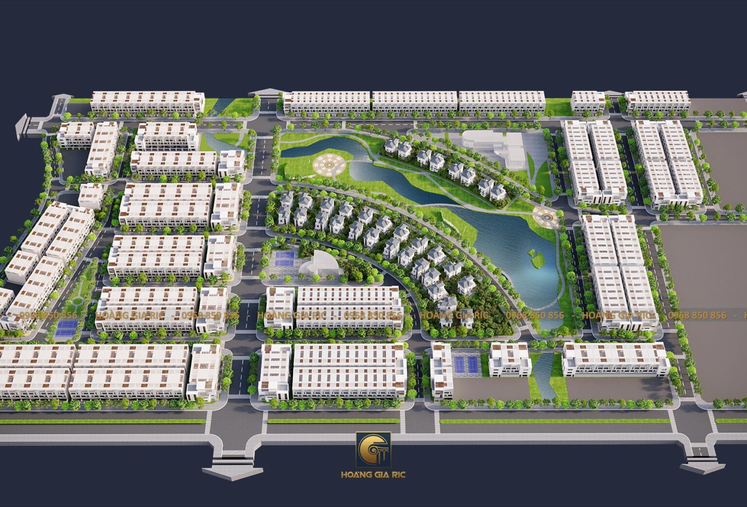 Thiết kế quy hoạch khu đô thị ven hồ • Hoàng Gia Ric